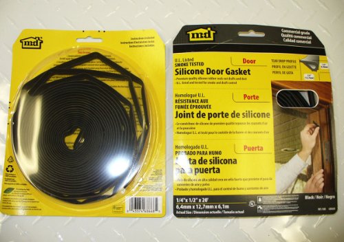 MD Building Products 68668 1/2-Inch by 20-Feet Black Silicone Door Seal