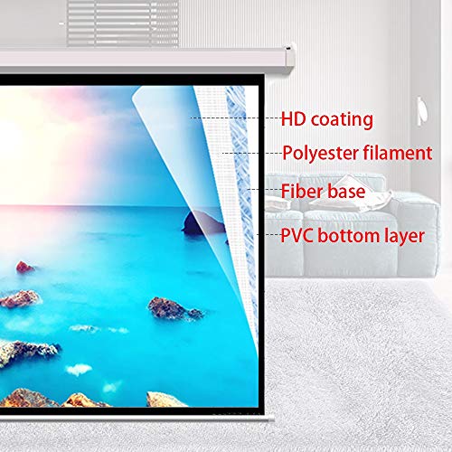 IULJH 100" Motorized Electric Projector Screen 16:9 4K 3D Ready Wall Mounted with 12V Trigger Remote for Home Theater