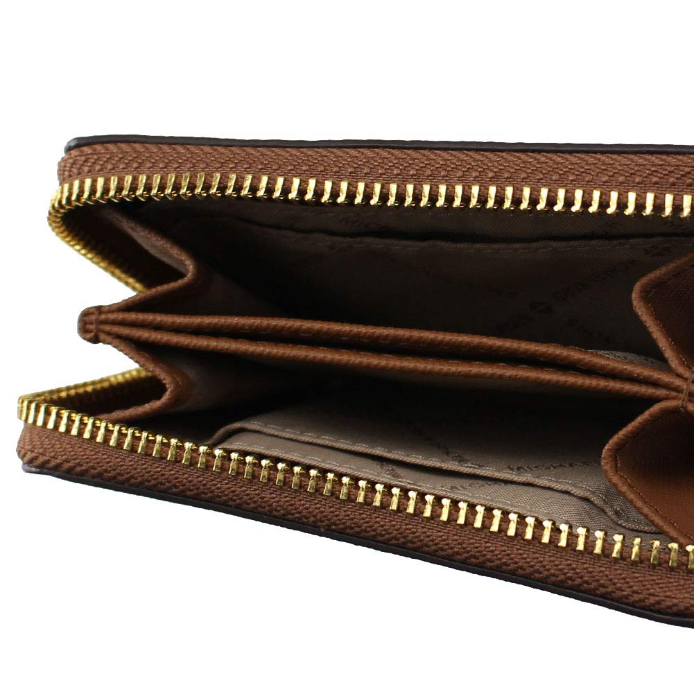 Michael Kors Jet Set Travel Medium Zip Around Faux Leather Card Case (Brown/Luggage)