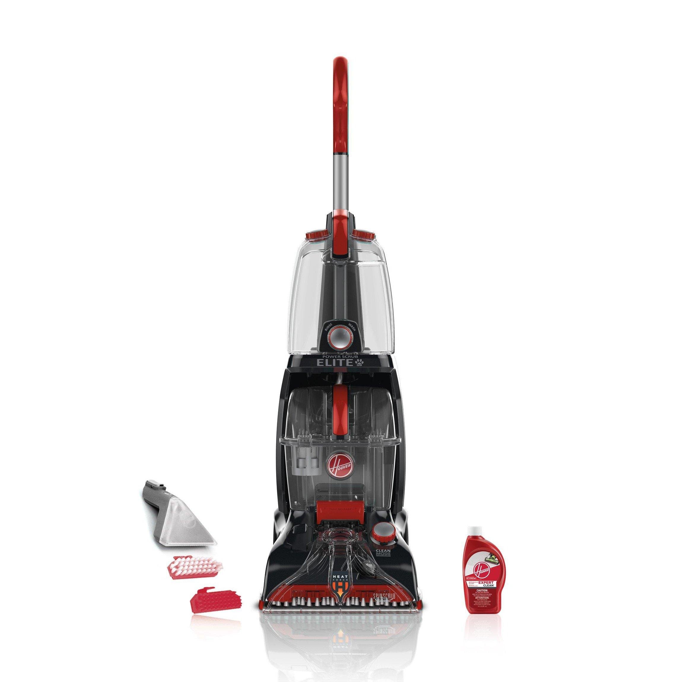 Hoover Power Scrub Elite Pet Upright Carpet Cleaner and Shampooer, Lightweight Machine, Red, FH50251PC