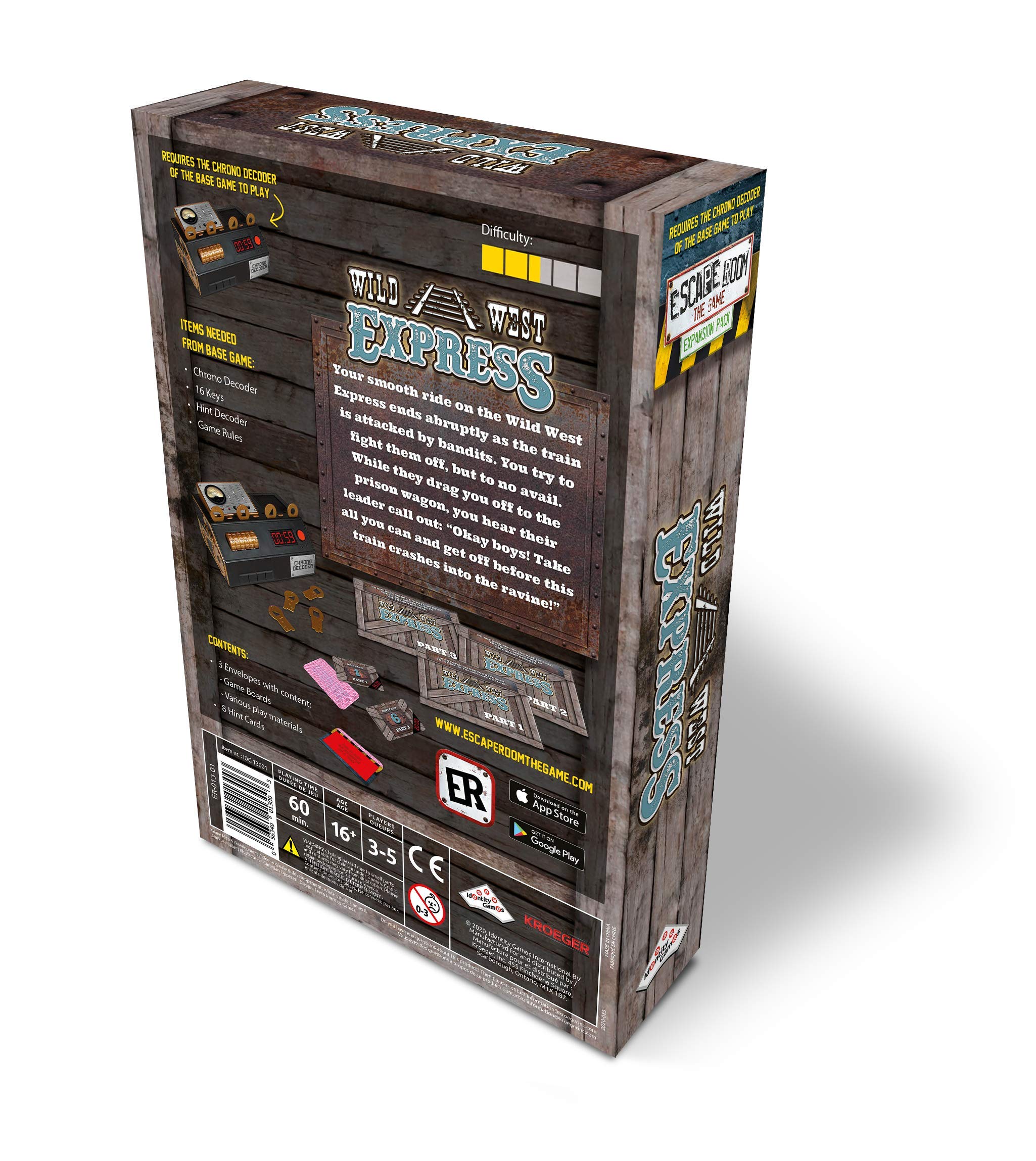 Identity Games [www.identity games.com] Escape Room The Game Expansion Pack – Wild West Express | Solve The Mystery Board Game for Adults and Teens (English Version)