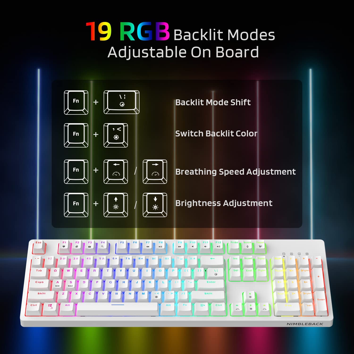 LTC Circle Pit HM-001 RGB Gaming Mouse & LTC NB1041 Nimbleback RGB Wired 104-Key Hot-Swappable Mechanical Keyboard（Red Switch） Bundle