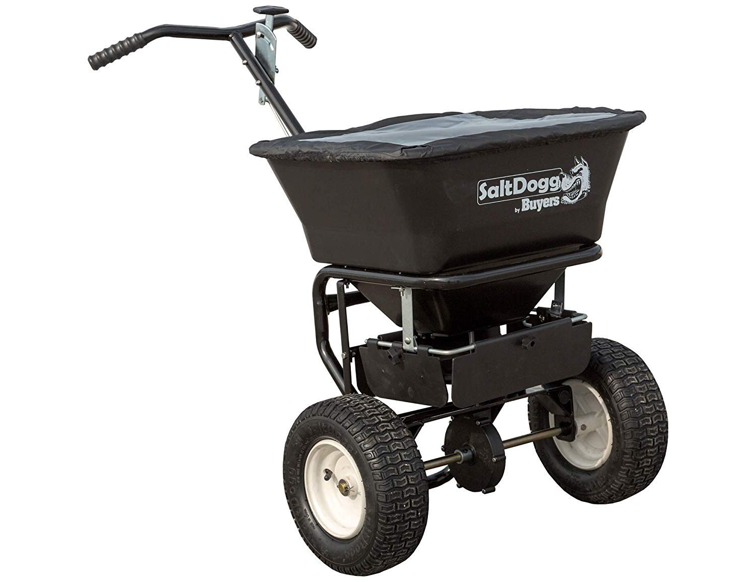 SaltDogg WB155BG Professional 100 lb Capacity Walk Behind Broadcast Salt Spreader, Steel Frame