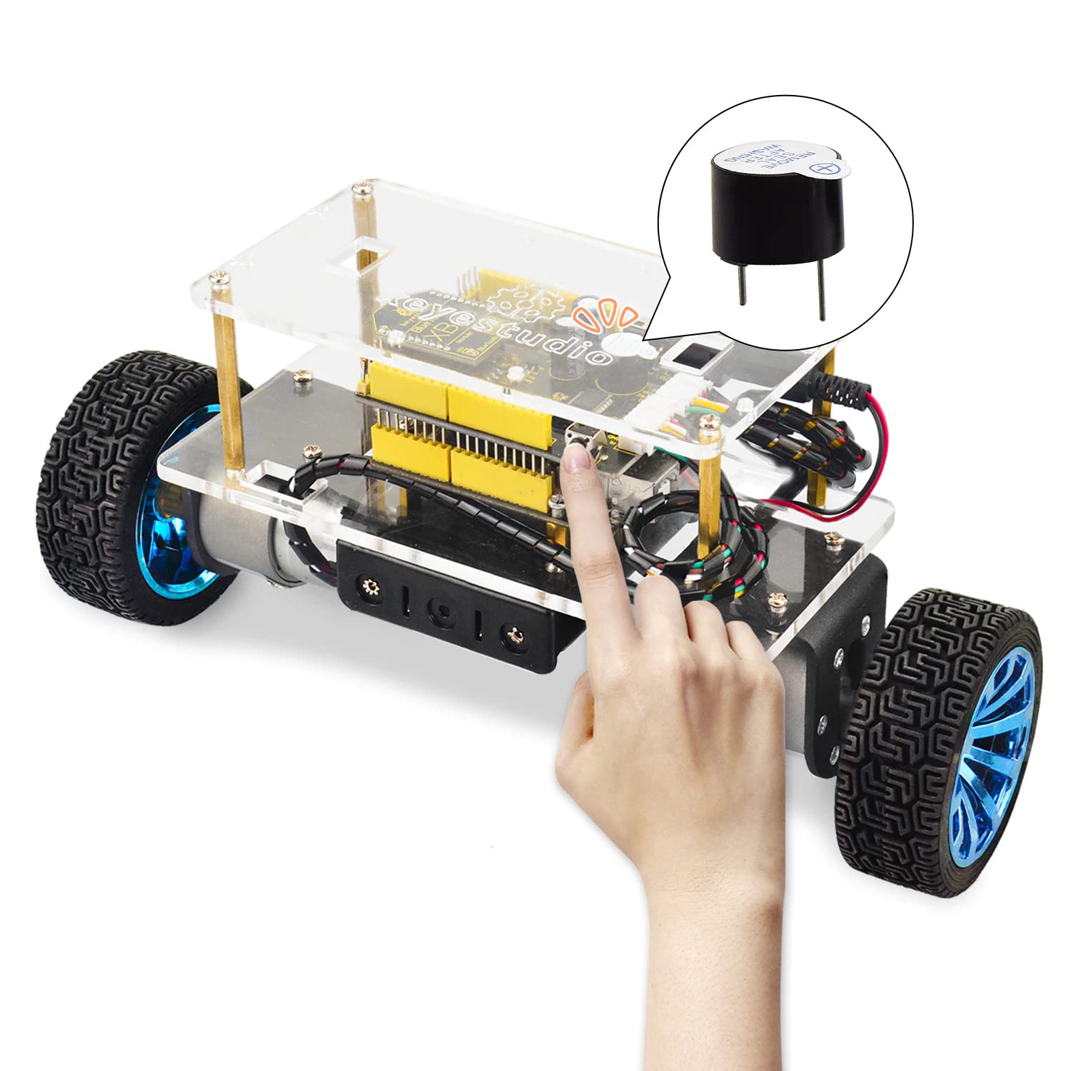 KEYESTUDIO Self-Balancing Robot Car Kit for Arduino DIY Project, Wireless Bluetooth Control, Strong DC Motors, Robotics and Electronics STEM Smart Car Kit for Adults to Build