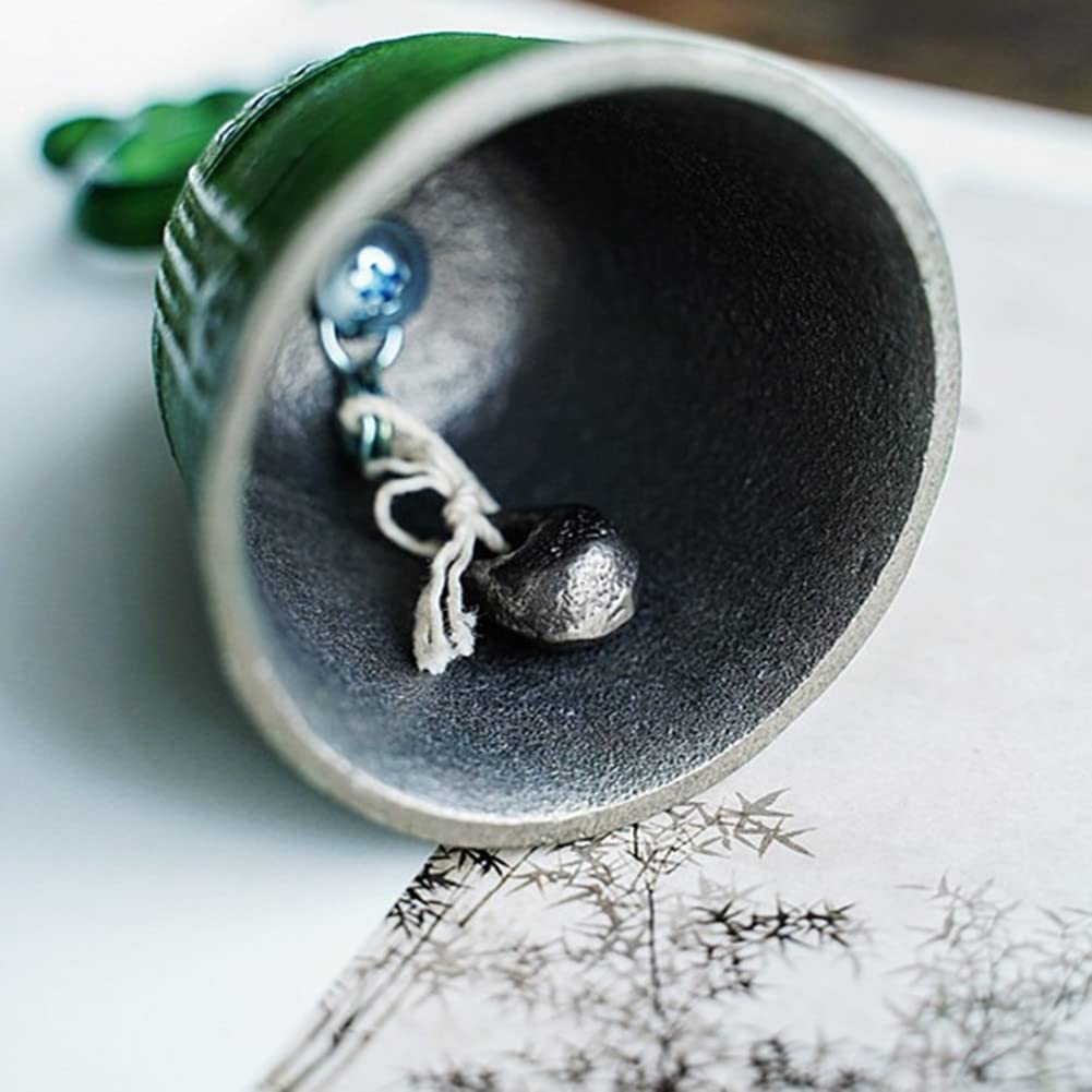 Meditation Hand Bell-Japanese Traditional Iron Casting Process, Hand-crafted in small batches,5.51" Buddhist Temple Bell Design Dharma Object,Awakening Bell for Zen,Prayer, Reiki,Clarity,Focus,Healing