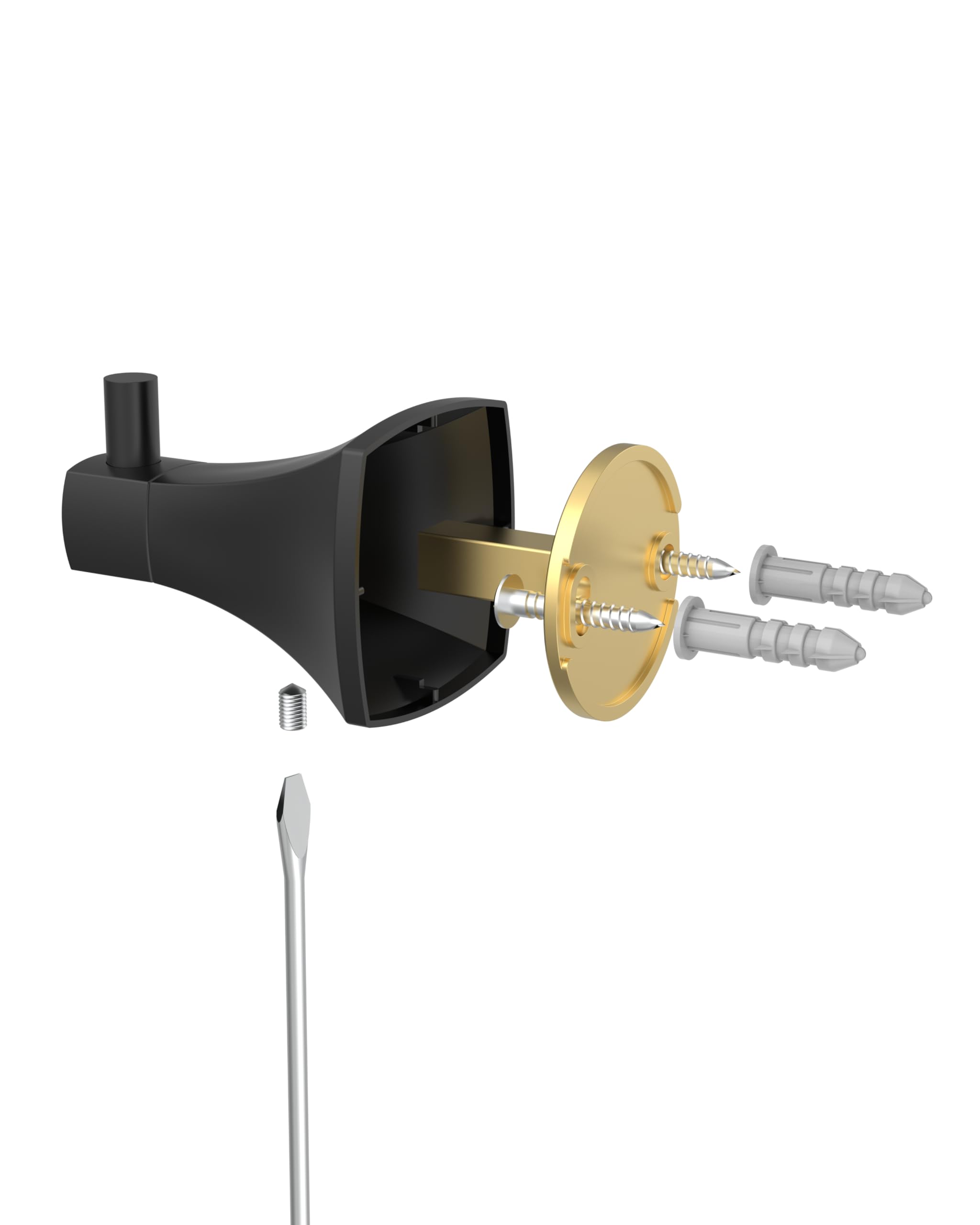 WZRUA Towel Hook Matte Black 2PC,Stainless Steel and Zinc Alloy Robe Coat and Clothes Hook,Heavy Duty Wall Hook for Bathroom & Kitchen,Modern Style Wall Mounted