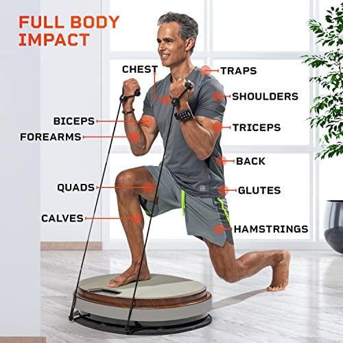 LifePro RelaxaVibe Vibration Plate Exercise Machine - Vibration Platform for Circulation & Metabolism Boost - Elegant Living-Room Vibration Machine - Whole Body Vibration Plate with Heated Ottoman
