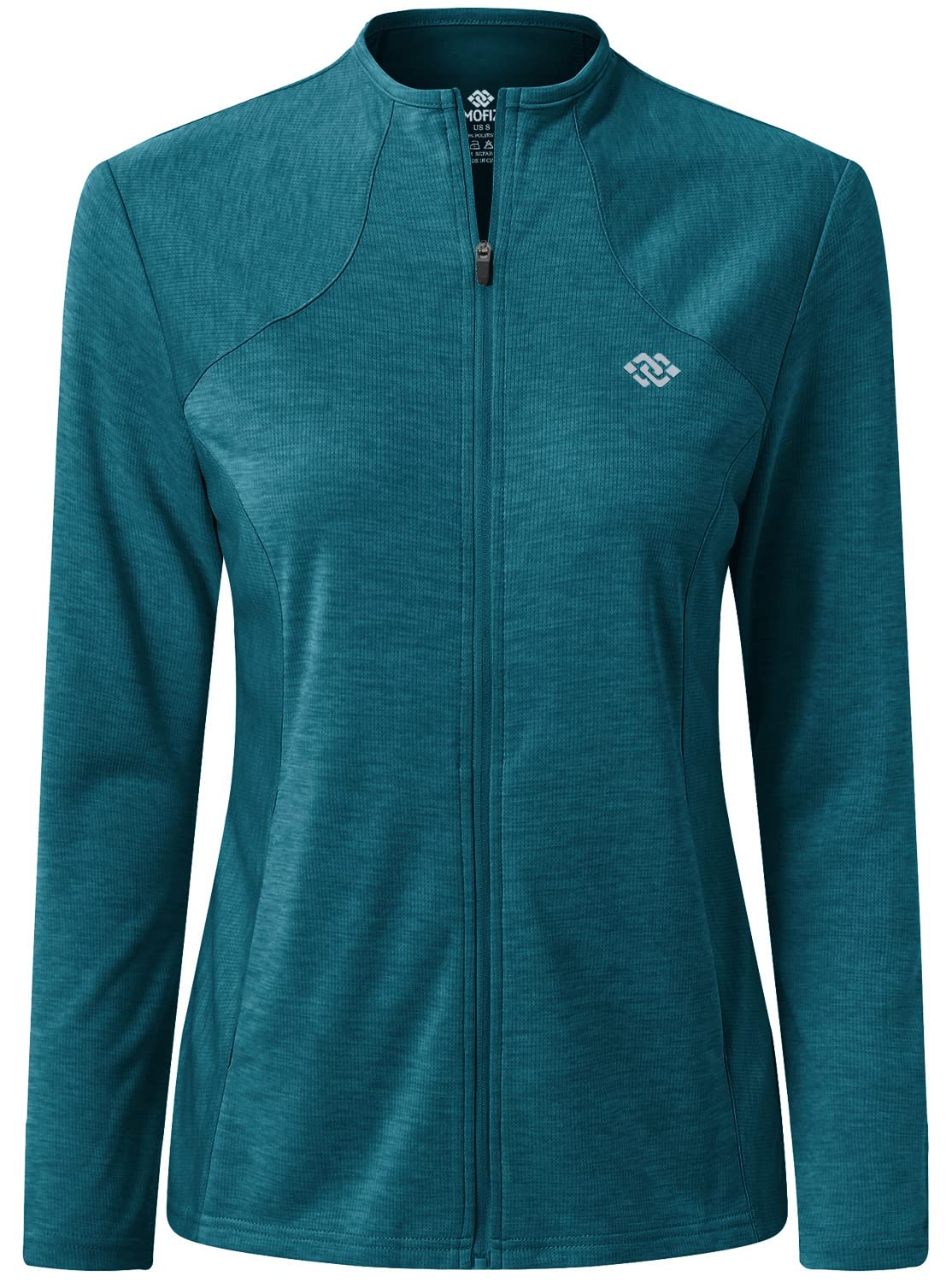 MoFiz Lightweight Workout Jacket with Long Sleeved UV Protection for Outdoor Ocean Blue 2XL