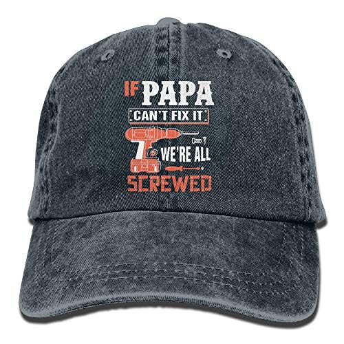 IF PAPA Can't Fix It We're All Screwed Baseball Hat Men and Women Summer Sun Hat Travel Sunscreen Cap Fishing Outdoors Navy