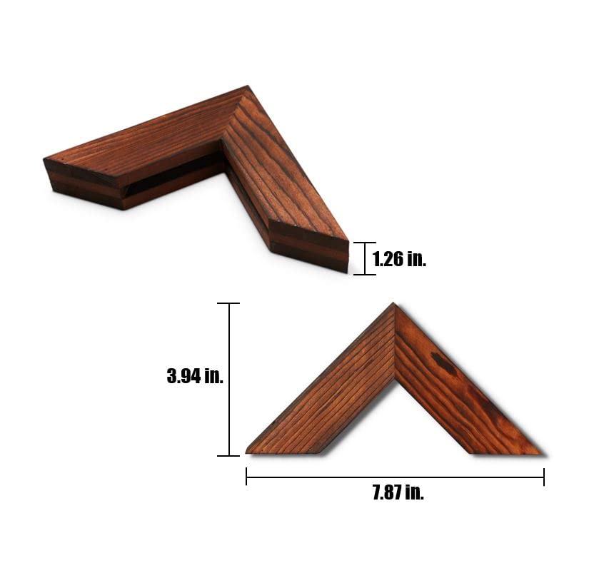 MODERN VINYL Wooden Triangle Wall Mount Set of 2 - Vinyl Record Holder Display - LP Record Vinyl Display - Pine Wood (Brown)