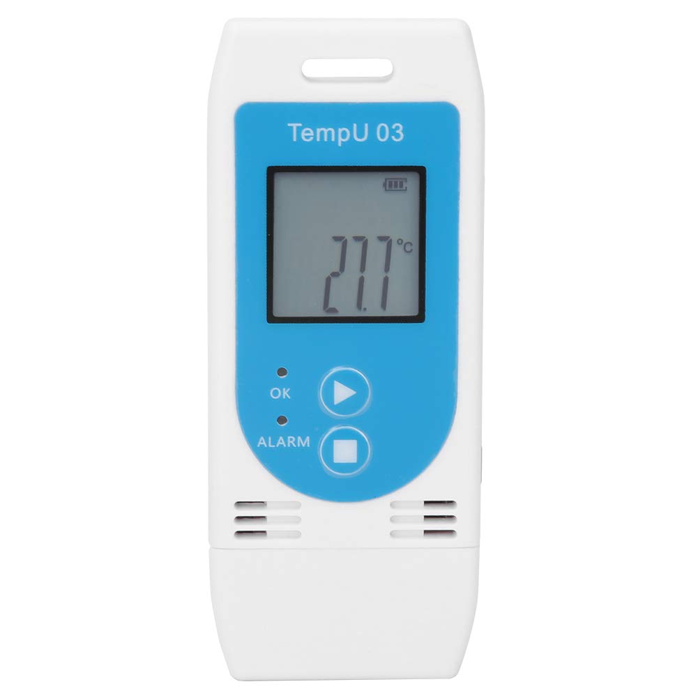 USB Temperature and Humidity, Data Loggers Recorders Data Acquisition Recorder, Temperature Humidity Data Logger PDF CVS Report with LCD Display 32000 Points for Warehouse, Logistics Transportation, C