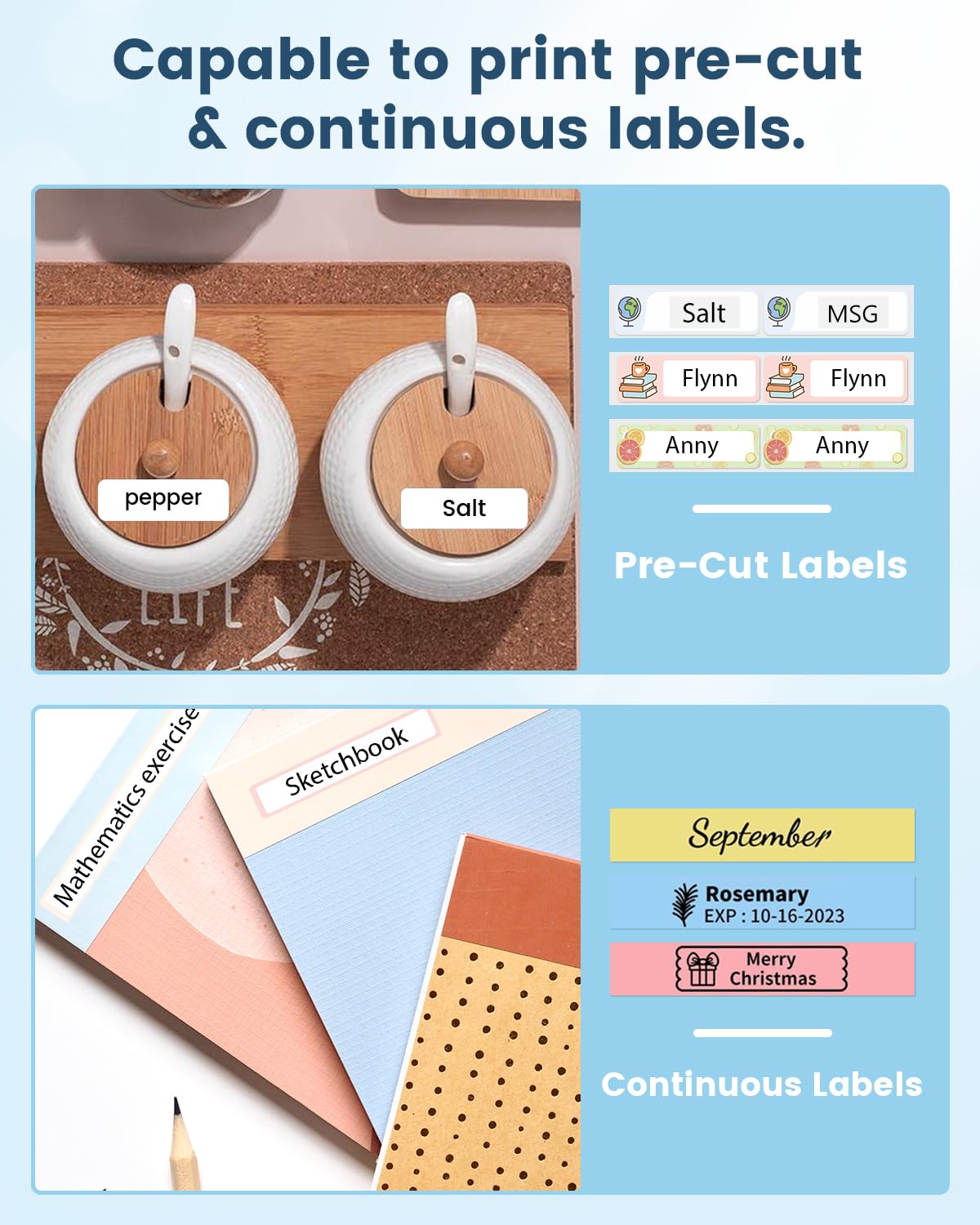 Label Maker Machine with Tape - D30 SE (Bear), Portable Mini Bluetooth Label Printer, Easy & Quick Edit, Multiple Templates in Phone App - Same Function, Cute Look, Made for Home & Office, 80 Labels
