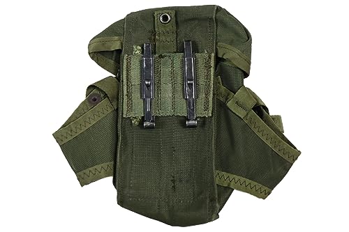 US Military Alice Ammo Pouch Ammunition OD Green (Olive Drab) 30 Round Magazine M16 Rifle Hand Grenade LC-1 Small Arms Case Pouch with Alice Clips LC1