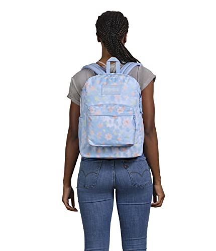 JanSport SuperBreak Backpack - Class, Travel, or Work Bag with Water Bottle Pocket - Dry Brush Daisy