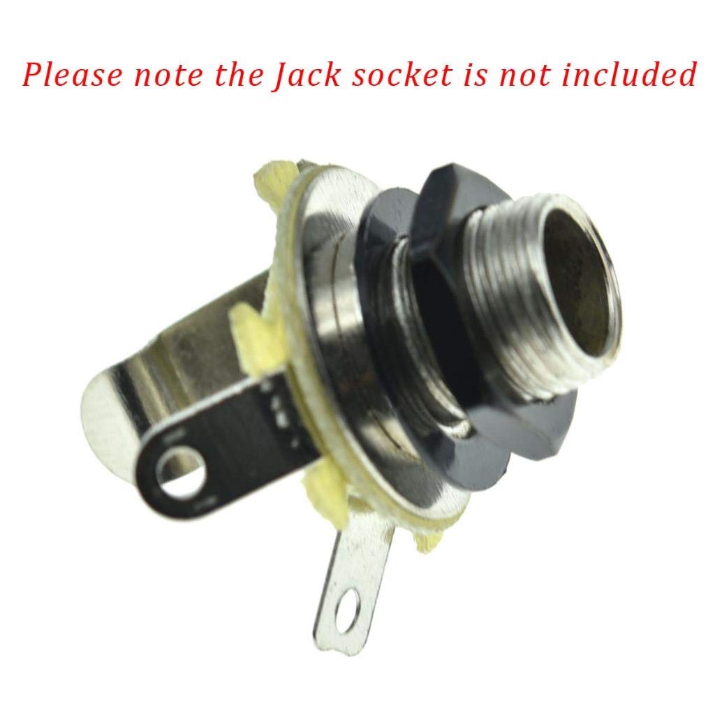 KAISH 20pcs Metric Guitar Input Output Jack Socket Nut and Washer Guitar Jack Nuts for Import Guitars Black