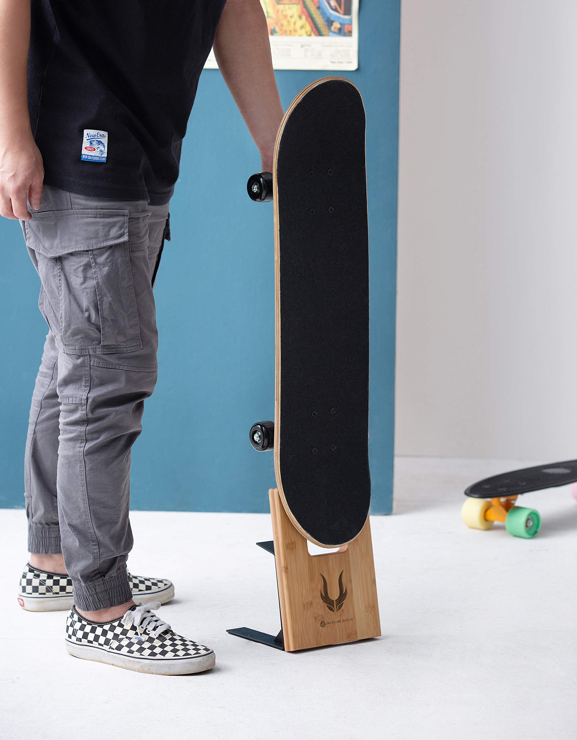 J JACKCUBE DESIGN Skateboard Storage Holder - Skateboard Display Holder, Standing Storage, Skateboard Accessories for Portable Display or Skateboard Parking lot - MK501A