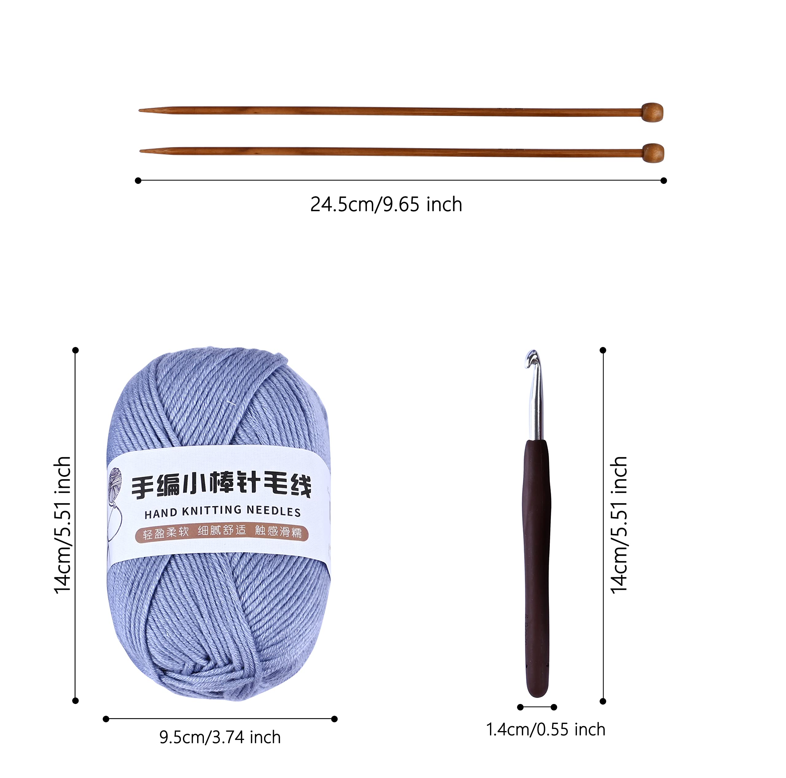 Knitting Kit for Beginners Adults & Kids, Knitting Starter Kit Learn to Knit Your Scarf & Hat with Instructions, Yarn Bowl, Knitting Needles & All Beginner Knitting Accessories