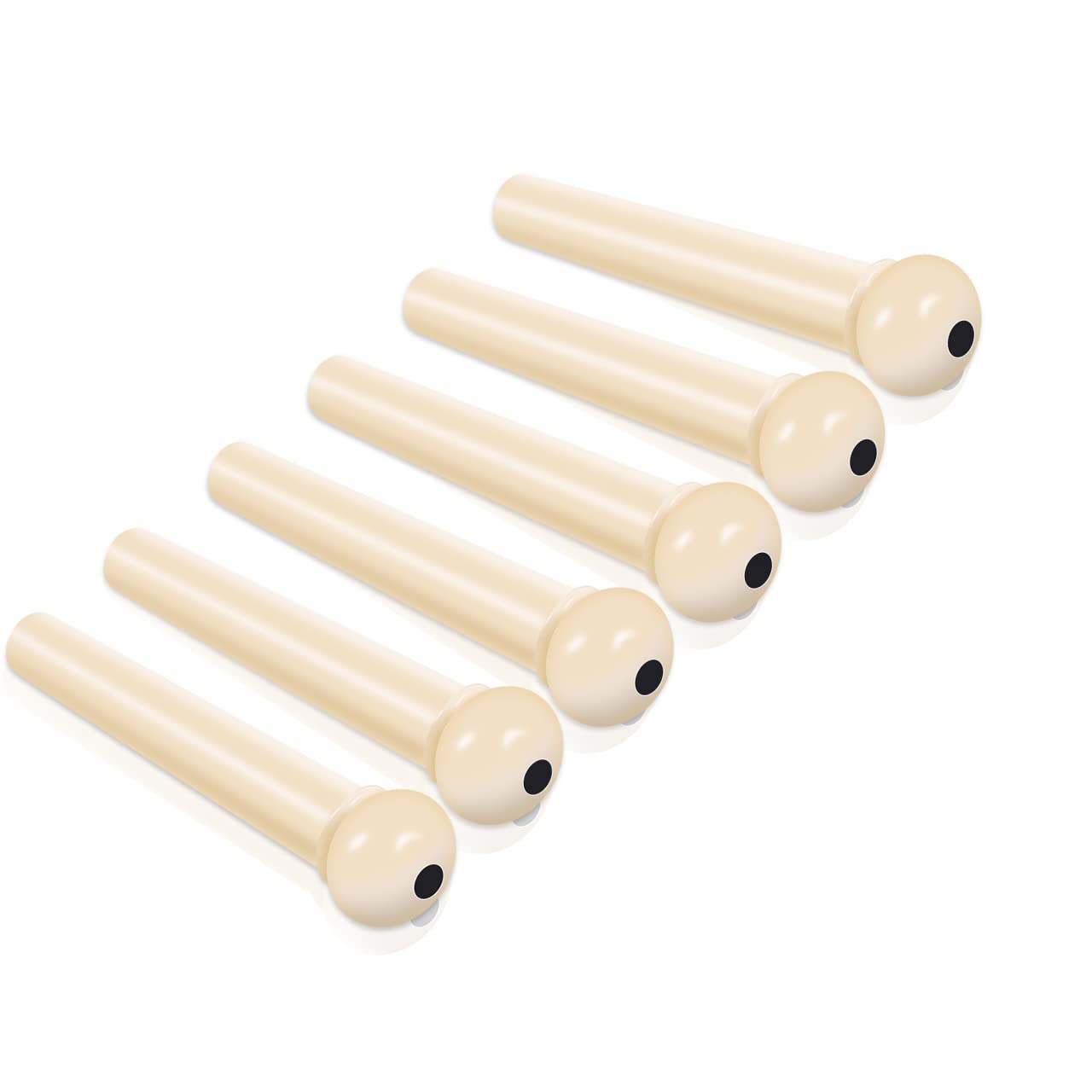 JIKIOU 36PCS Acoustic Guitar Bridge Pins Pegs, Plastic Guitar String Pins Guitar Parts Replacement, 18 PCS Ivory and 18 PCS Black Bridge Pins for Acoustic Guitar