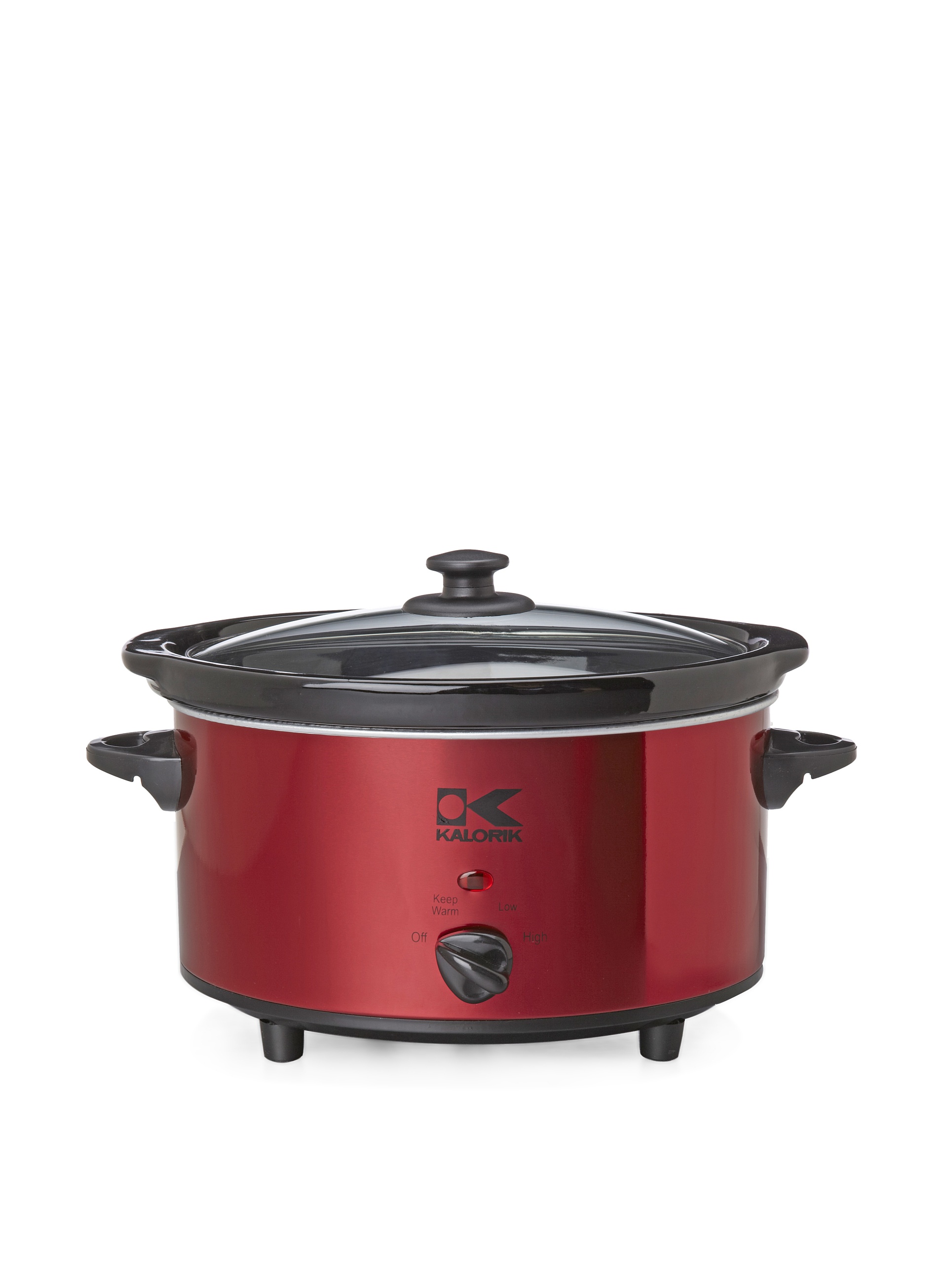 Kalorik Oval Slow Cooker, Red, 3.7-Qt.