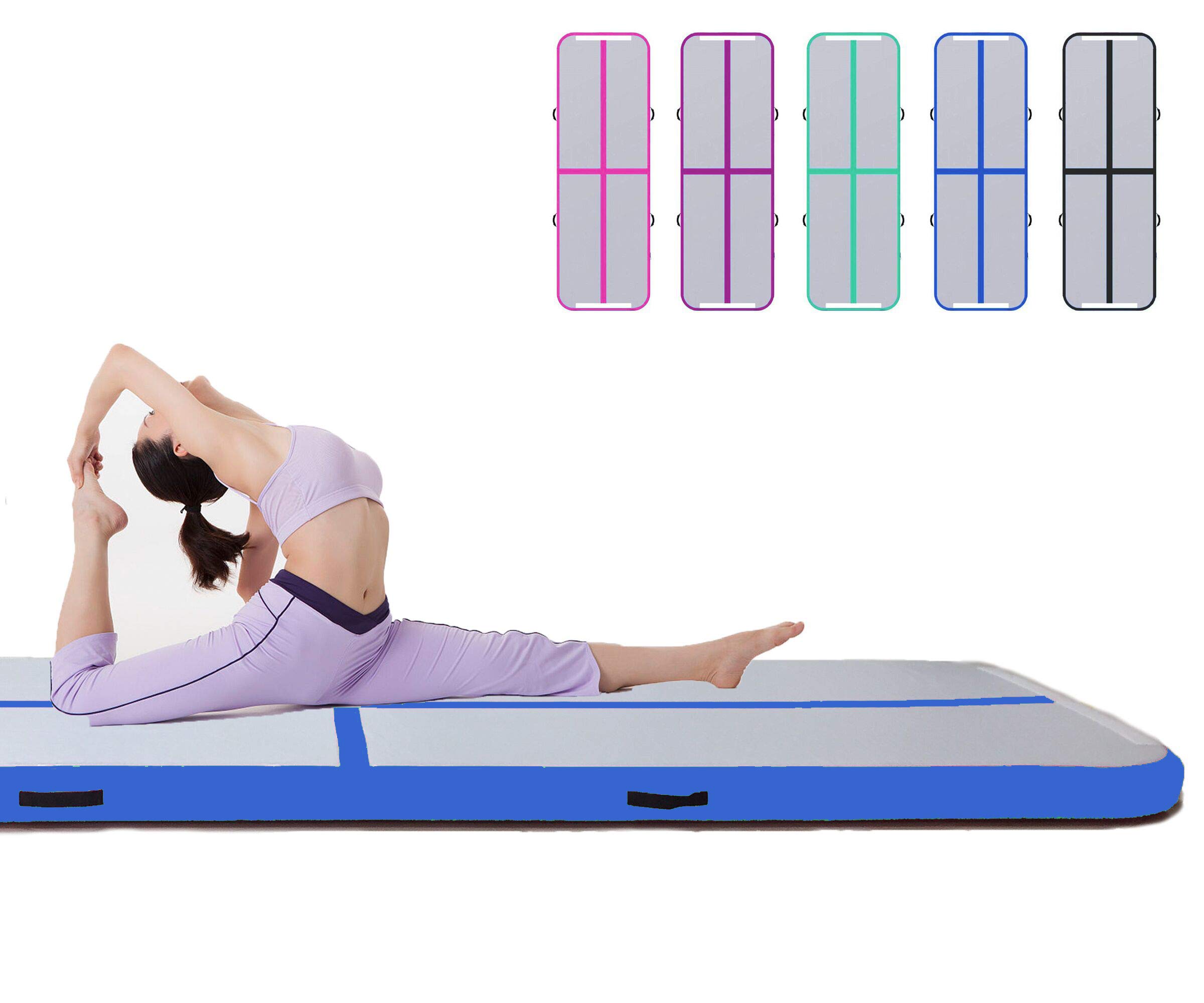 Lucear Inflatable Air Gymnastics Mat Training Mats 10ft/13ft/16ft/20ft Gymnastics Tracks for Home Use/Training Blue