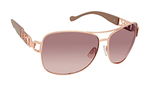 Jessica Simpson J5713 Lavish Women's Rectangular Metal Sunglasses with 100% UV Protection. Glam Gifts for Her, 64 mm, Rose Gold & Nude