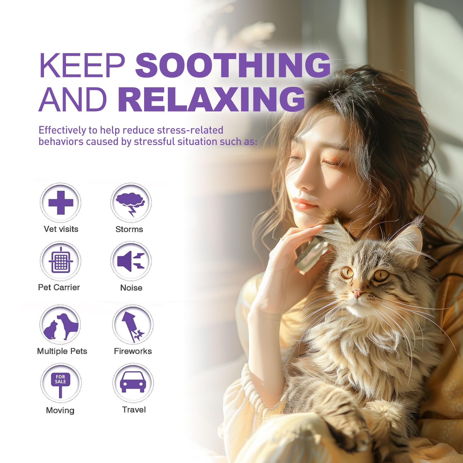 TachengMc 4 Pack Calming Collar for Cats, Cat Collars Efficient Relieve Reduce Anxiety Stress,Make Comfortable Relaxed,Pheromones Collar, Cat Calming Collar Kitten Supplies, Lasting 60 Days, Rainbow