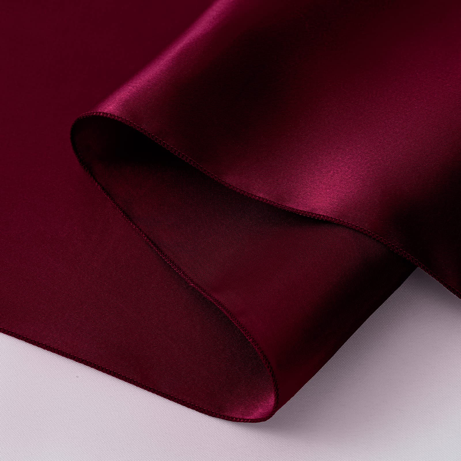 Horbaunal 12 Pack Burgundy Satin Table Runner 12 x 108 Inch, Smooth Table Runners for Wedding Banquets Birthday Party