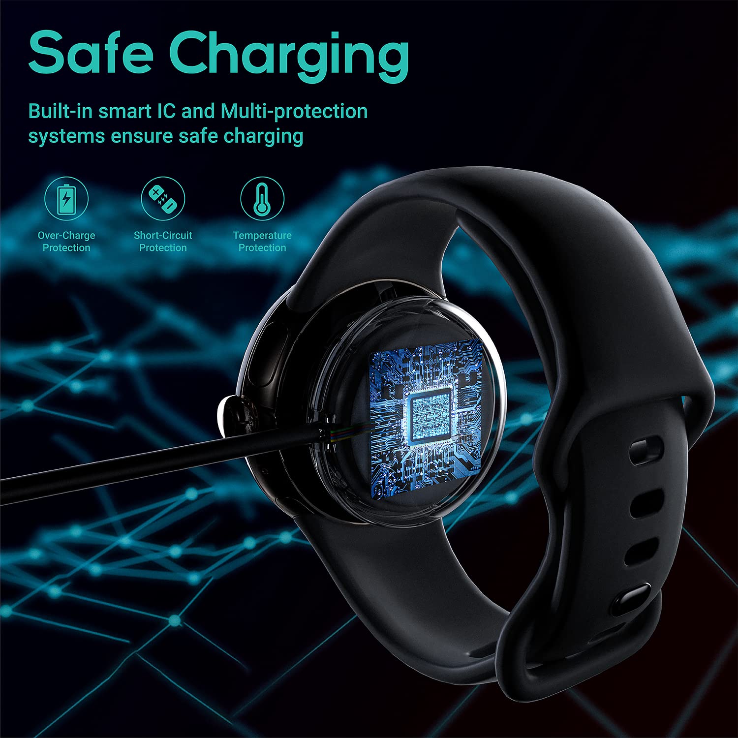 Tading [2 Pack ] for Pixel Watch Charger Compatible with Google Pixel Watch, Replacement USB C Magnetic Charging Dock Cable for Google Pixel Watch, Black - 3.3ft 100cm