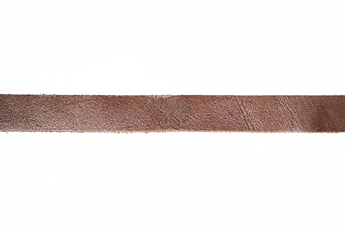 The Clutch Strap Mini Adhesive Phone Carrying Strap with Brown Leather and Brass Hardware, 15-Inches