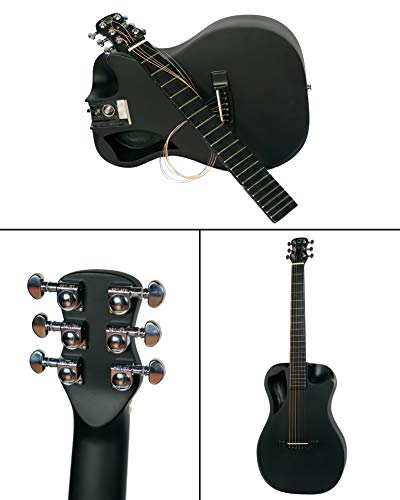 Journey Instruments Carbon Fiber Travel Guitar – OF660M Traveling Acoustic Guitar with Collapsible Patented System – Portable Backpack Case (Matte Black)
