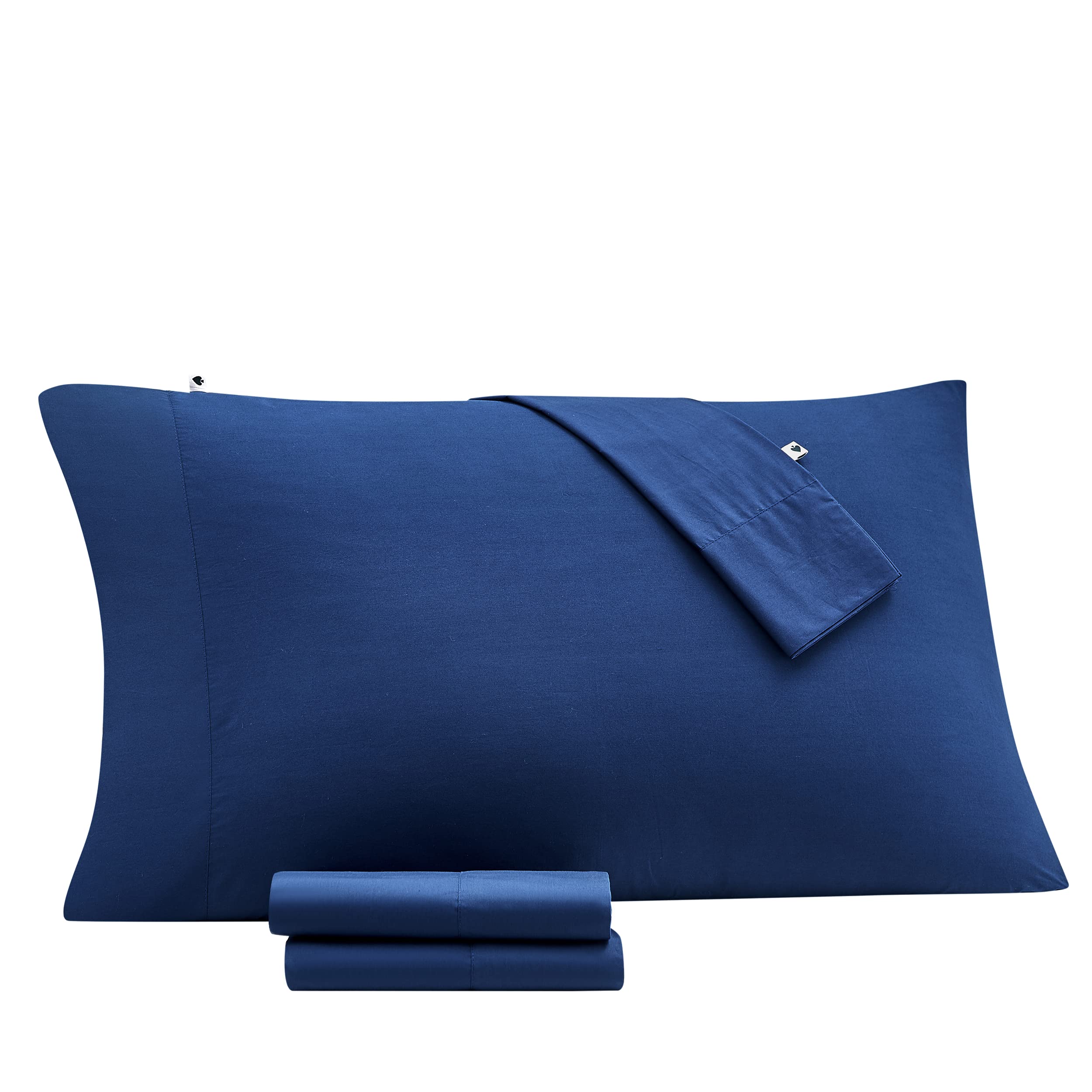 Kate Spade New York Solid 270 TC Percale Set of 4 Sheet Set, Queen Size, 100% Cotton (Chateau Gray)
