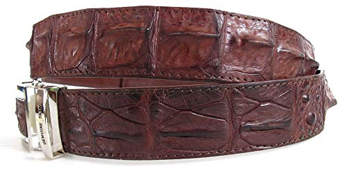 Julie Genuine Real Backbone Crocodile Skin Leather Men's Brown Belt 48"