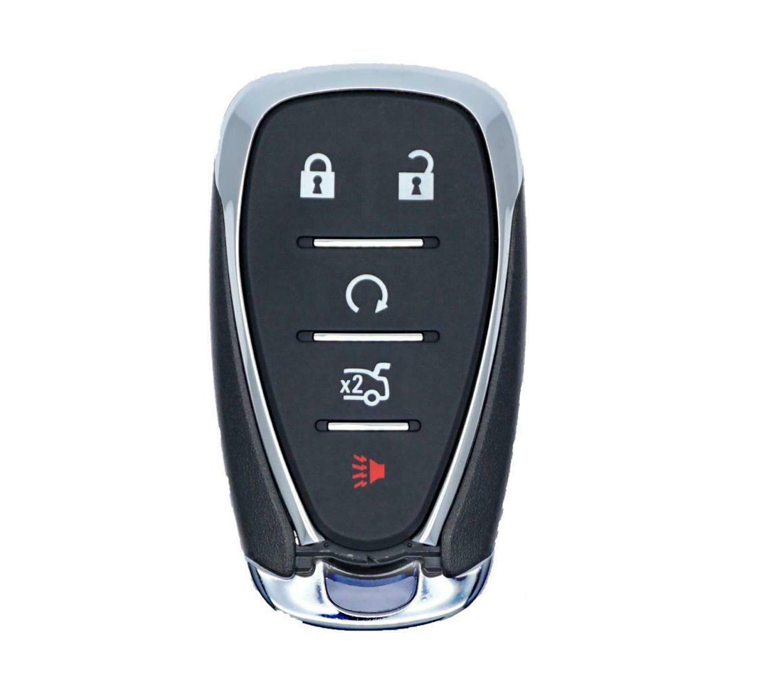 iJDMTOY Compatible with Chevy 2016-up Camaro Cruze, 2017-up Malibu Sonic, Carbon Fiber Hydrographic Printing Design Smart Key Fob Cover Shell w/Black Silicone Keypad Button Skin
