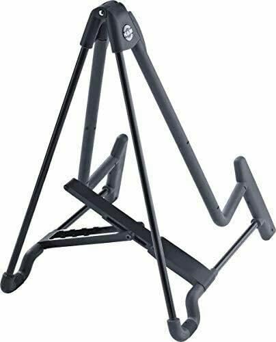 K&M König & Meyer 17581.014.55 Heli 2 Electric Folding A-Frame Guitar Stand for Electric Guitars | Adjustable and Collapsible | Sturdy and Durable Professional Choice | German Made Black