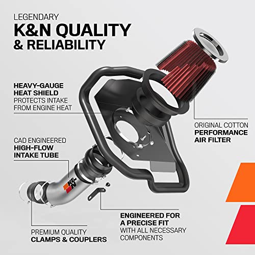 K&N Cold Air Intake Kit: Increase Acceleration & Engine Growl, Guaranteed to Increase Horsepower up to 21HP: Compatible with 3.6L, V6, 2016-2019 Chevy Camaro, 69-4535TP