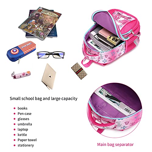 Kids Backpack for Girls Preschool Elementary Kindergarten Unicorn School Bag 15.6″ Multifunctional Cute Large Capacity