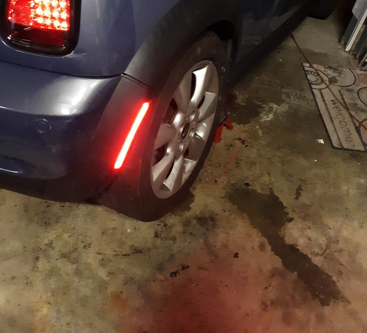 iJDMTOY Smoked Lens Amber/Red Full LED Side Marker Light Kit Compatible With 2002-2008 Gen1 MINI Cooper R50 R52 R53, Powered by Total 120-SMD LED, Replace OEM Sidemarker Lamps