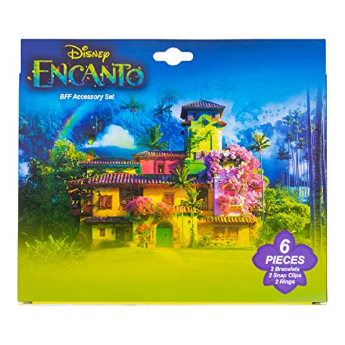 LUV HER Encanto Girls BFF 6 Piece Toy Jewelry Box Set with 2 Rings, 2 Bead Bracelets and Snap Hair Clips Ages 3+