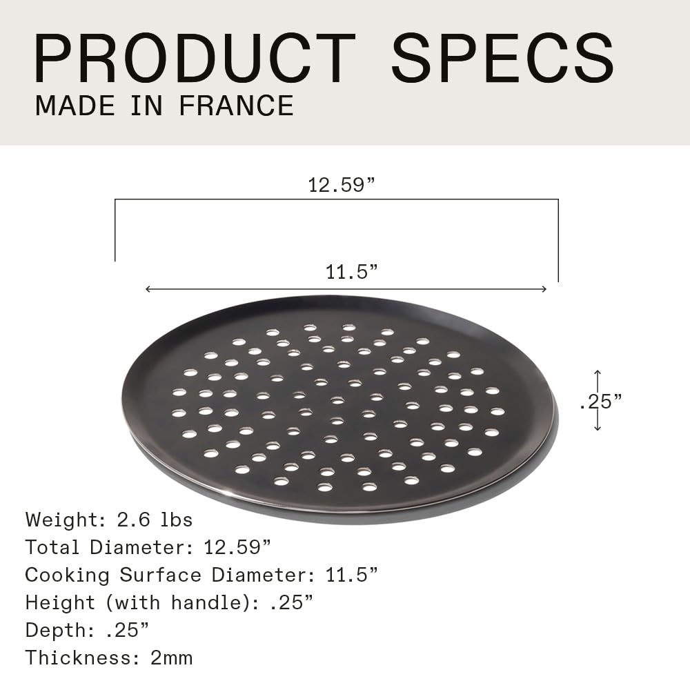 Made In Cookware - Pizza Steel - Blue Carbon Pizza Pan - (Like Cast Iron, but Better) - Professional Cookware - Crafted in France - Induction Compatible