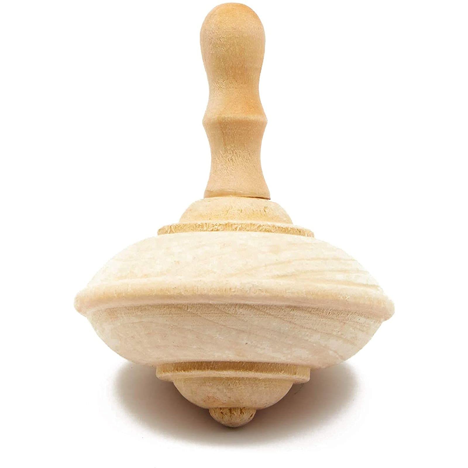 Juvale Unfinished Wooden Spinning Tops for Kids Crafts and Party Favors (12 Pack)