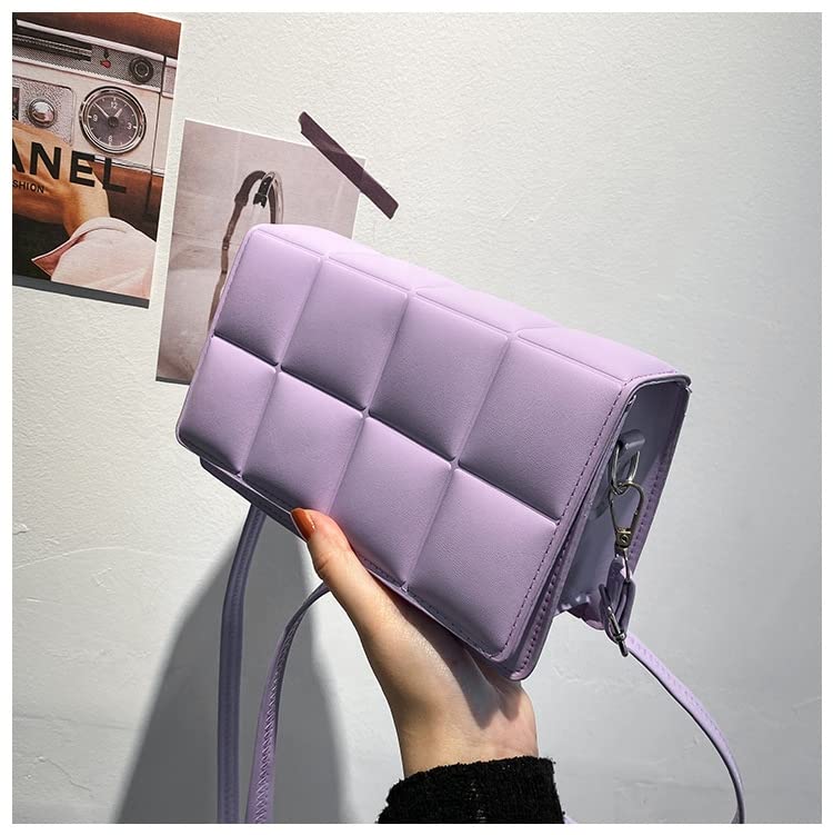 Olibrice Crossbody Bag for Women, Korean-inspired Colorful Cuboid Design, Synthetic Leather, Matching Adjustable Strap, (Blue)