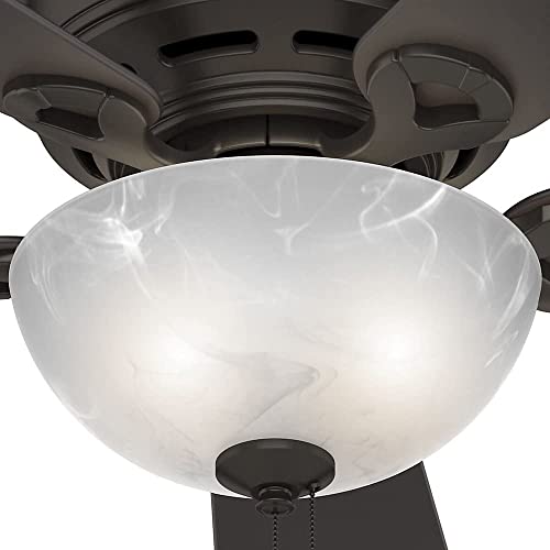 Hunter Fan Company, 52137, 42 inch Haskell Premier Bronze Low Profile Ceiling Fan with LED Light Kit and Pull Chain