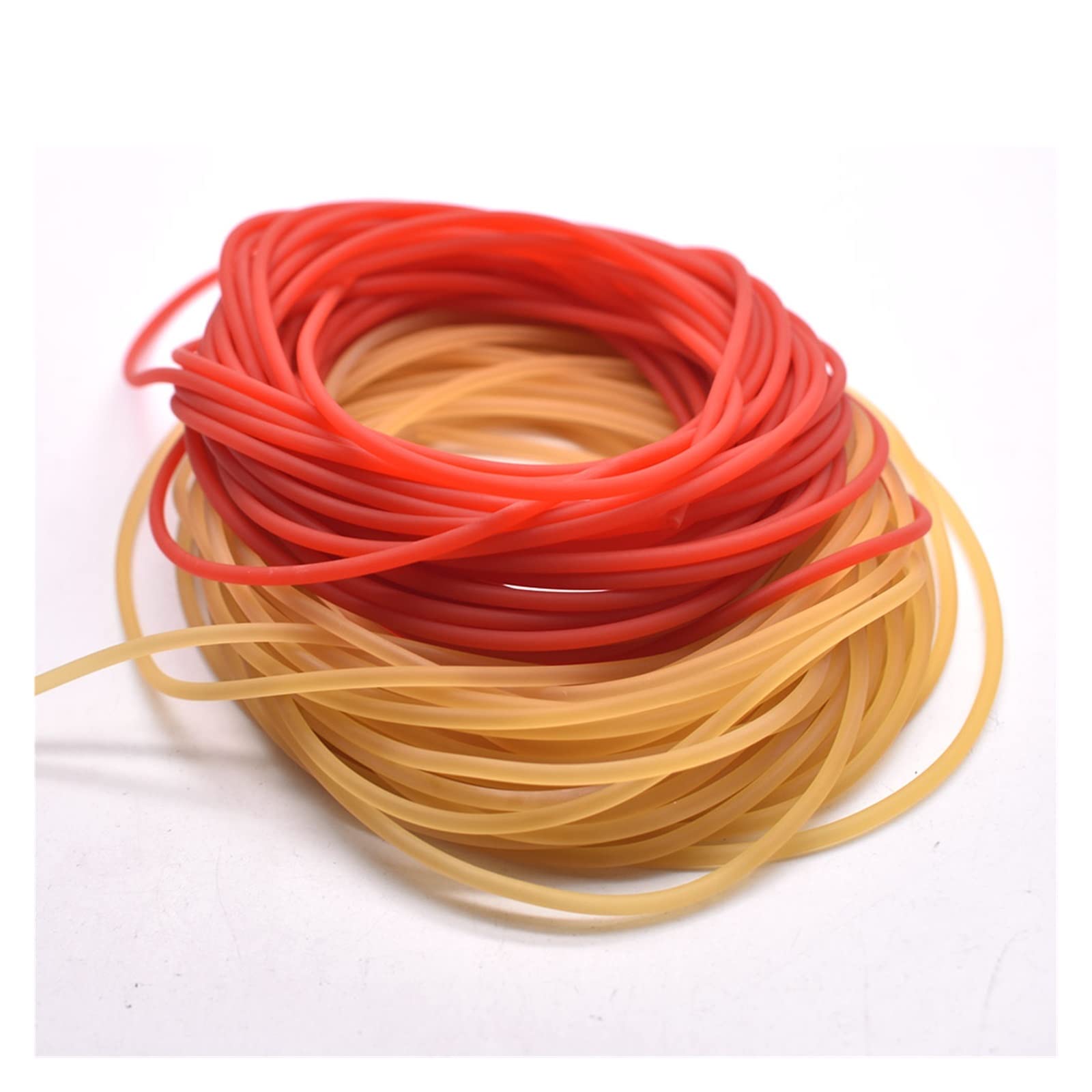 MEFESE 10 Meters Diameter 2mm Solid Elastic Rubber Line Natural Clolor and Red Color Fishing Rope