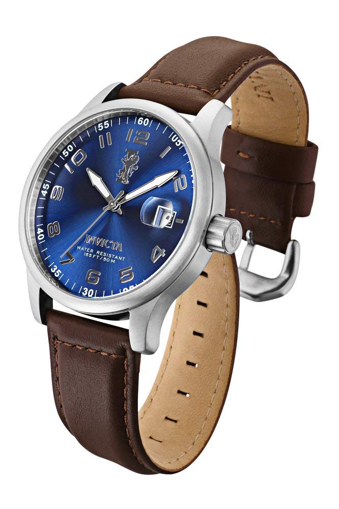 Invicta Men's 15254 I-Force Blue Dial Dark Brown Leather Watch