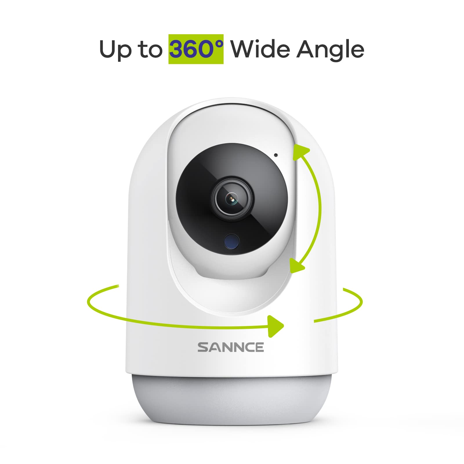 SANNCE IP Camera WiFi Pan Tilt Smart Security Camera, 1080P Indoor Pet Baby Elder 360° Camera with Two-Way Audio, Human Motion Detection, One-Touch Alarm, Cloud & SD Card Storage, Works with Alexa