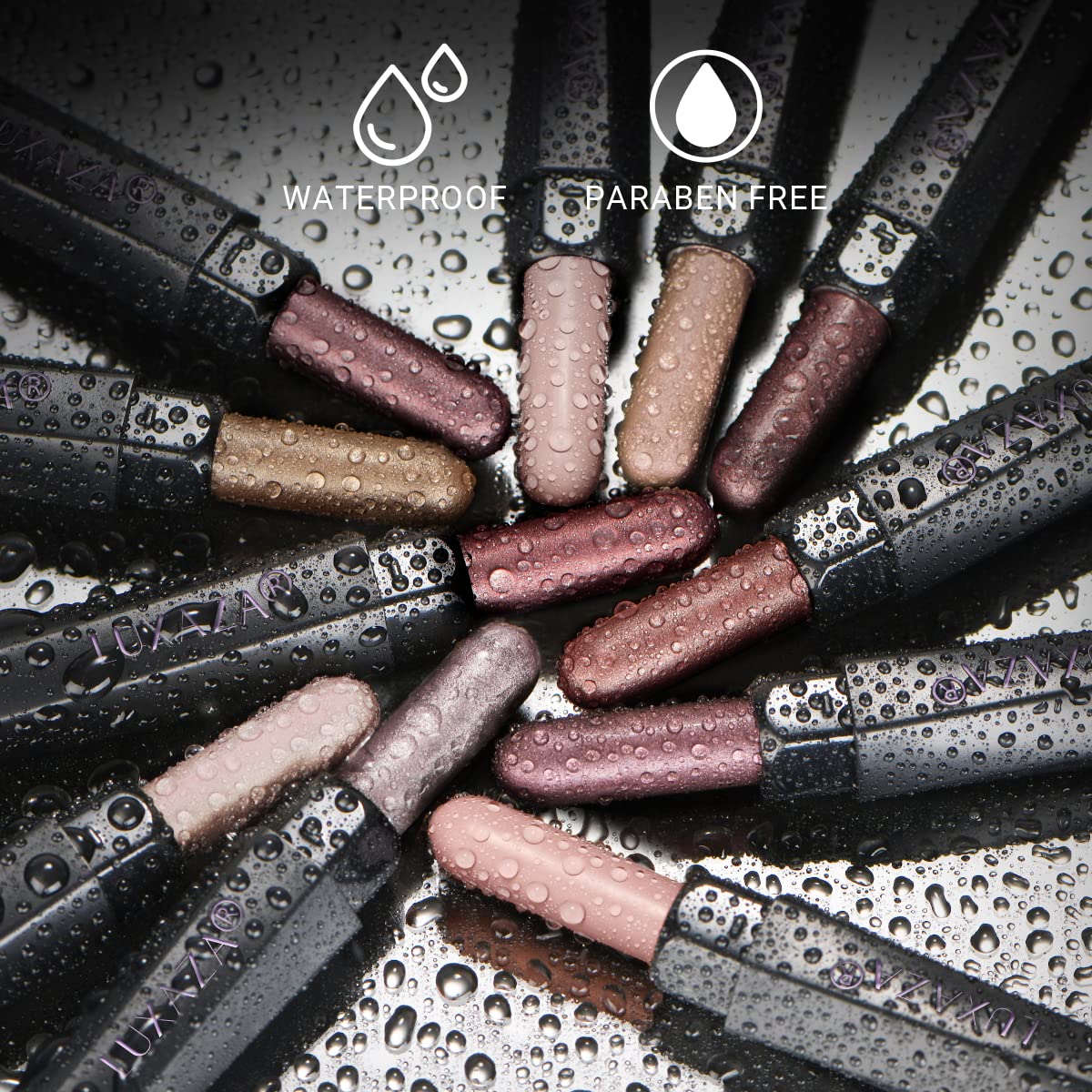 LUXAZA 10PCS Eyeshadow Stick,Shimmer And Neutral Champagne Pink Metallic Eye Shadow sticks,Cream Pencil Crayon with Smudge-proof & Waterproof,Eye Brightener Stick