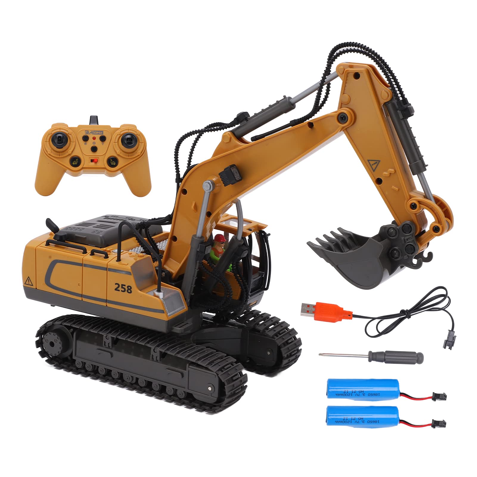 Remote Control Excavator RC Excavator Toy Dynamic Sound Flexible Excavator Arm Lighting Blessings for Kids Toys Dual Battery