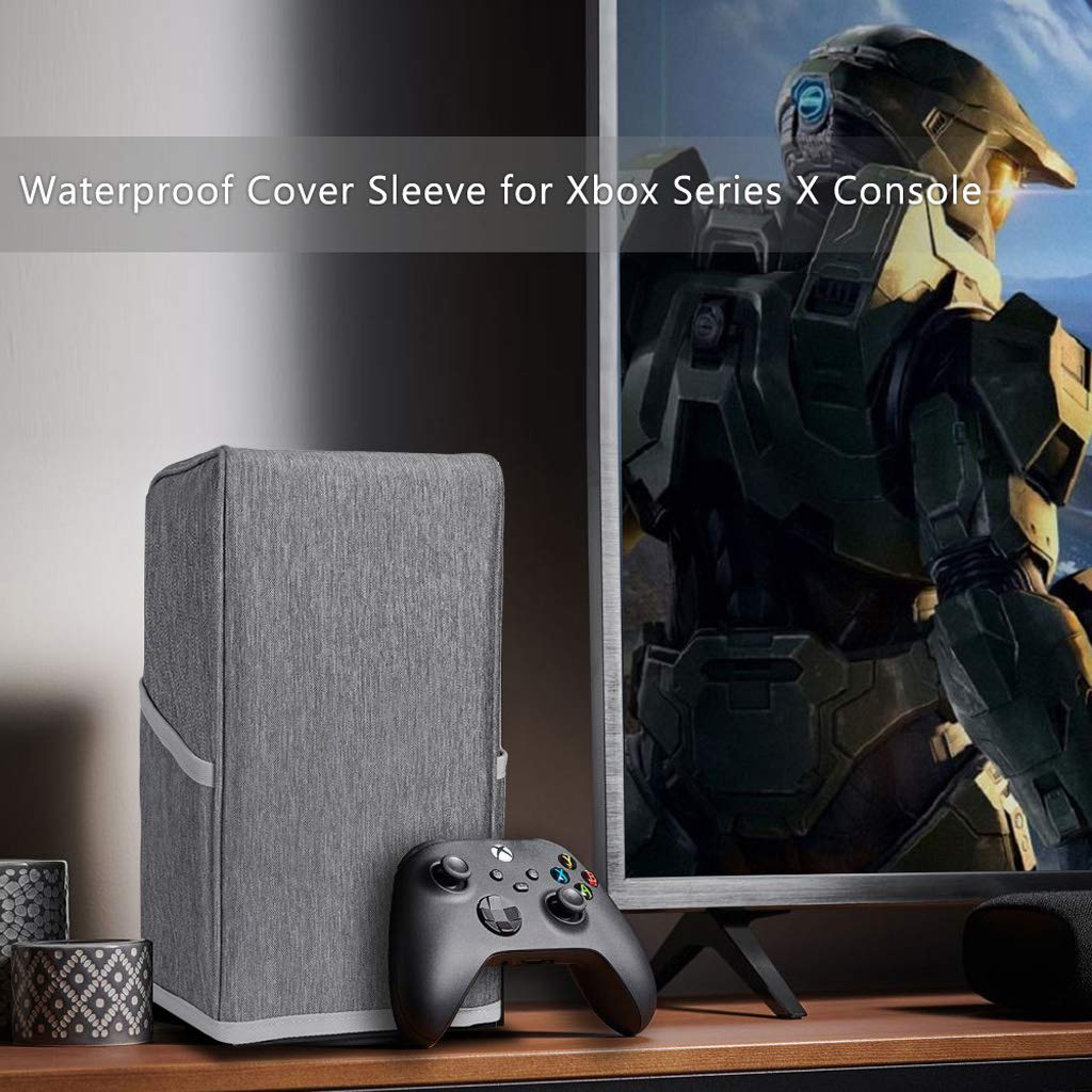 Lunji Nylon Dust Cover for Xbox Series X Console, Soft Host DustProof Cover Skin Soft Protector Sleeve for -Xbox Series X Console (Gray Black)