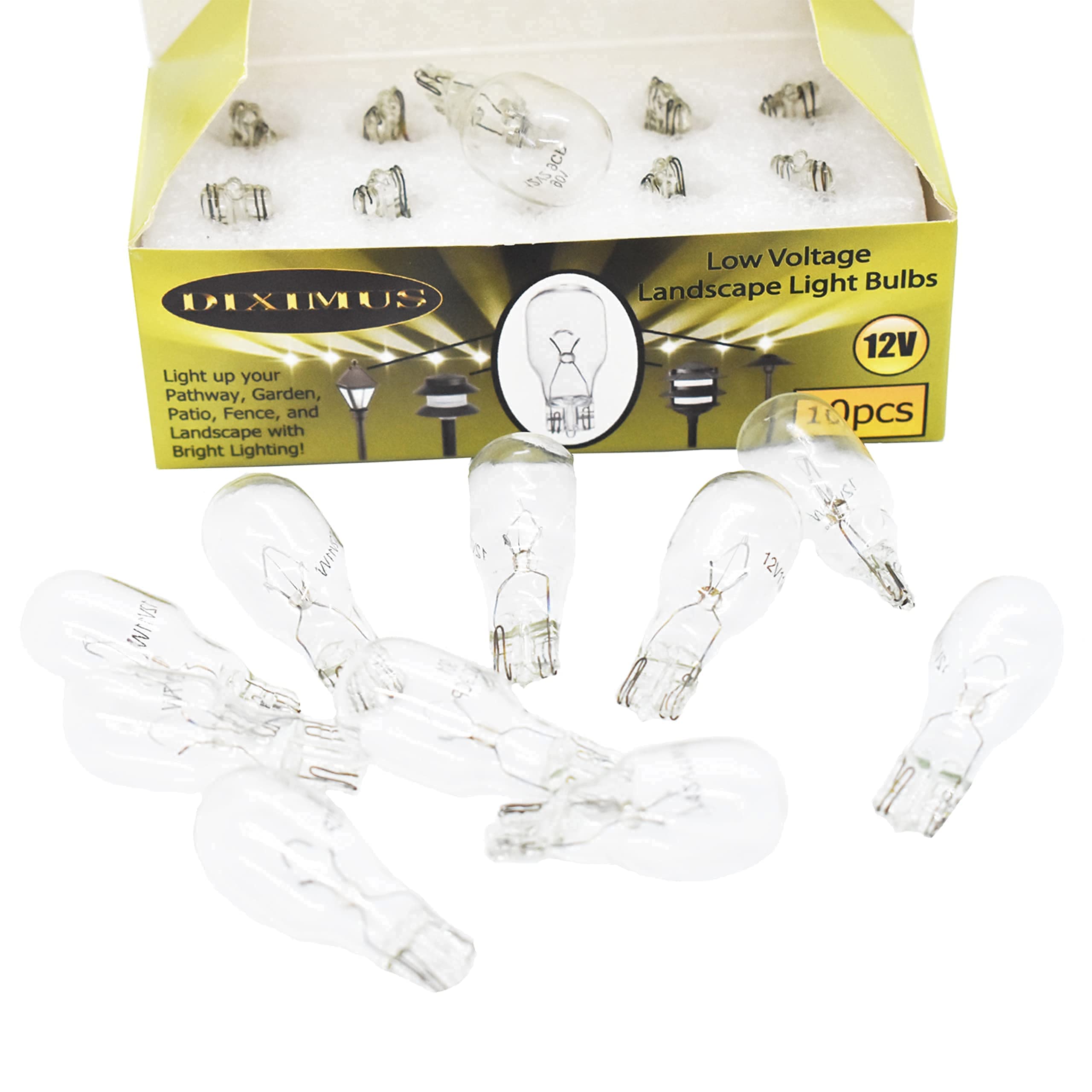 Landscape Low Voltage - 12 Volt 11W - T5 Wedge Bulbs - Compatible with Malibu Lights - Garden - Deck Light Bulbs - Yard Bulbs - 10 Pack (Clear)