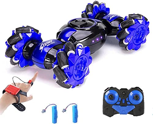 RC Stunt Car, Twisted Car Deformable All-Terrain Off Road Car 360° Flips Double Sided Rotating Race Car with Gesture Sensor Watch Lights for Kids N92